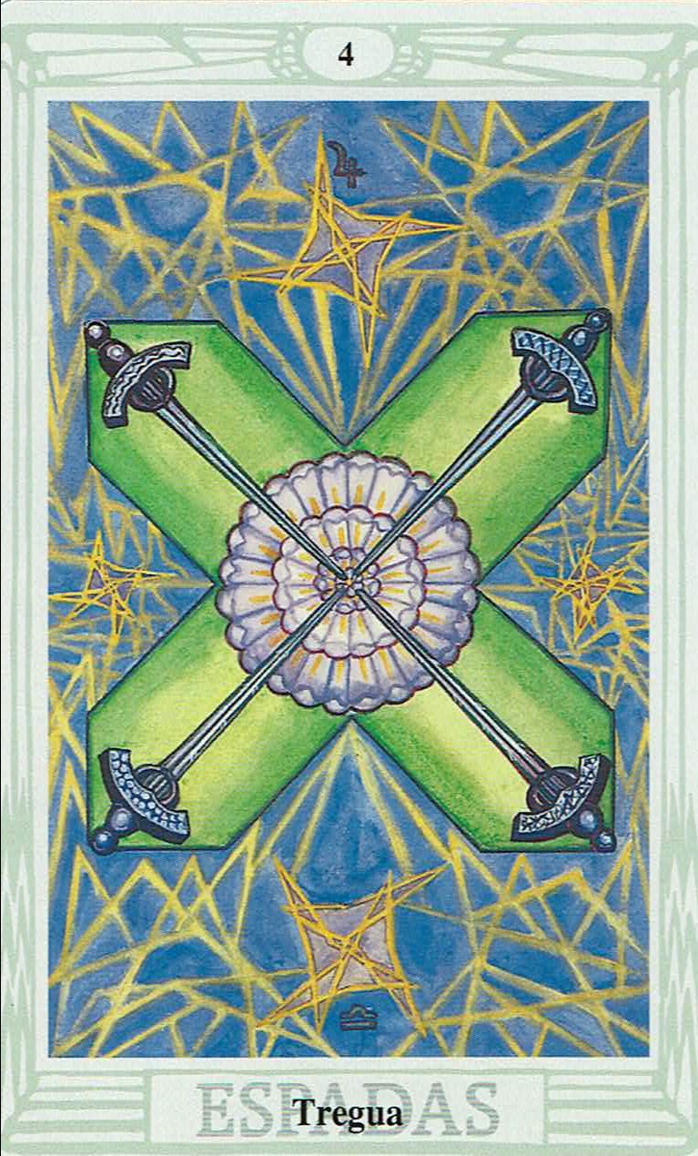 Cuatro de espadas - Aleister Crowley Tarot Thoth